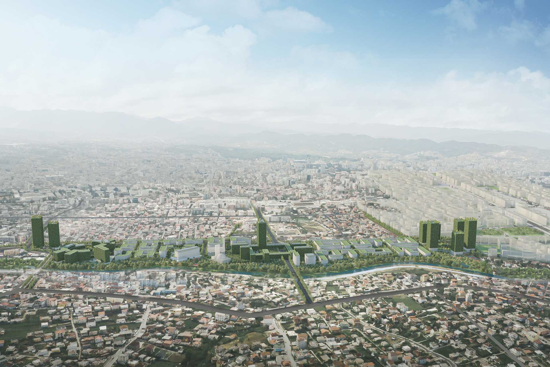 Tirana 2030 Masterplan Riverside | Transsolar | KlimaEngineering